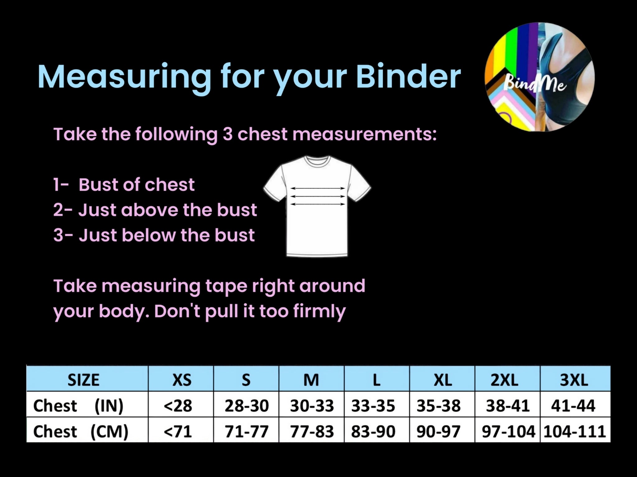 Binder Size Chart & Measuring guide – BindMe